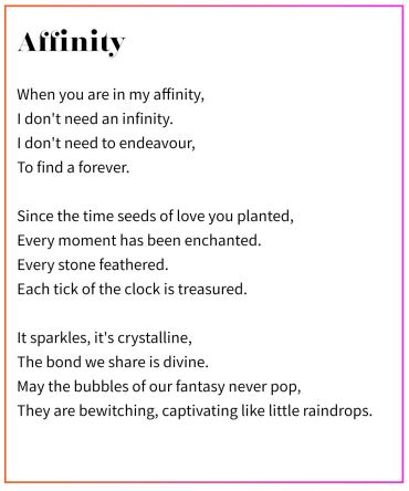 Affinity | Poem featured in Kaleidoscope magazine – Palatable Words